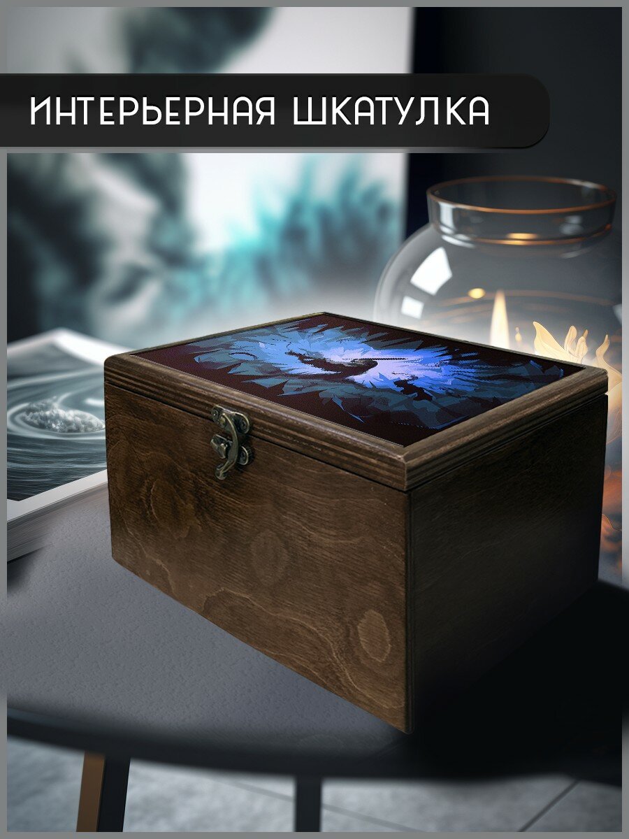 Шкатулка интерьерная для украшений универсальная 22x17x12 см аниме Берсерк (Berserk, Гатс, Гриффит, Каска) - 540