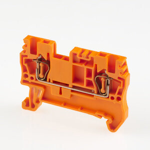 AK1.5-OR клемма 1.5 mm2, 17.5А, проходная, безвинтовая, Dinkle. цвет оранжевый.