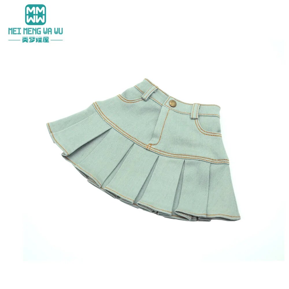Джинсовая юбка для куклы 1/3 BJD, бирюзовый, JPy-018-T-E