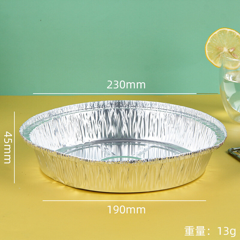 Одноразовая фольгированная коробка для дома, круглая фольгированная подставка для фритюрницы, алюминиевая фольгированная подставка, подставка для барбекю, подставка для выпечки, коробка для еды на вынос