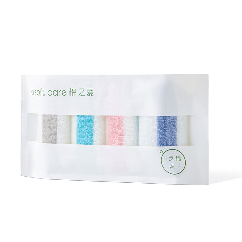 AAAAA Антибактериальное детское полотенце из чистого хлопка, детское полотенце для лица, чистая пластиковая упаковка, 25*50 см, 4 штуки