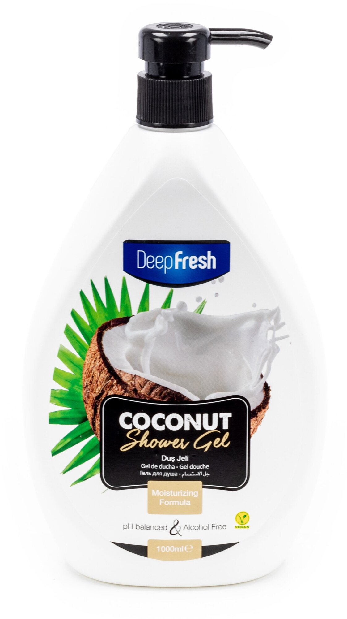 Deep Fresh / Дип Фреш Гель для душа женский увлажняющий с маслом кокоса 1000мл / очищающее средство для тела