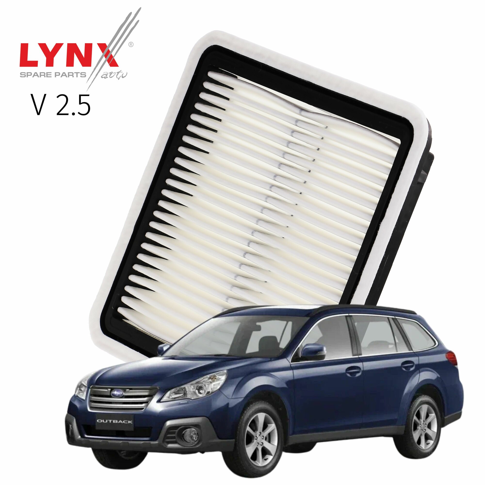 Фильтр воздушный Subaru Outback (4) / Субару Аутбэк 2009 2010 2011 2012 2013 2014 2015 V2.5 EJ253 / 1шт LYNXauto