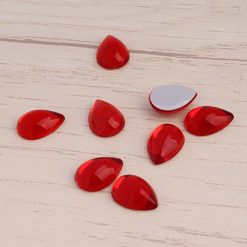 Комплект из 10 акриловых имитаций кошачьего глаза для украшений Красный, 7
