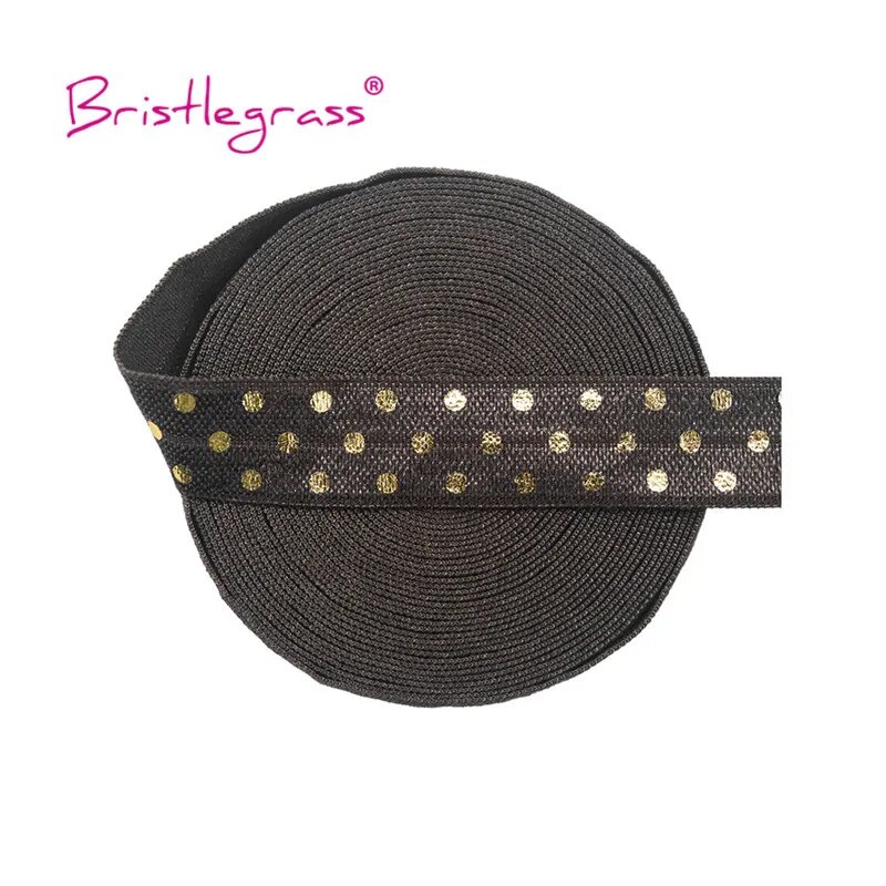 Эластичная лента Bristlegrass, 15 мм, горошек Dot A-Brown, 5 Yards