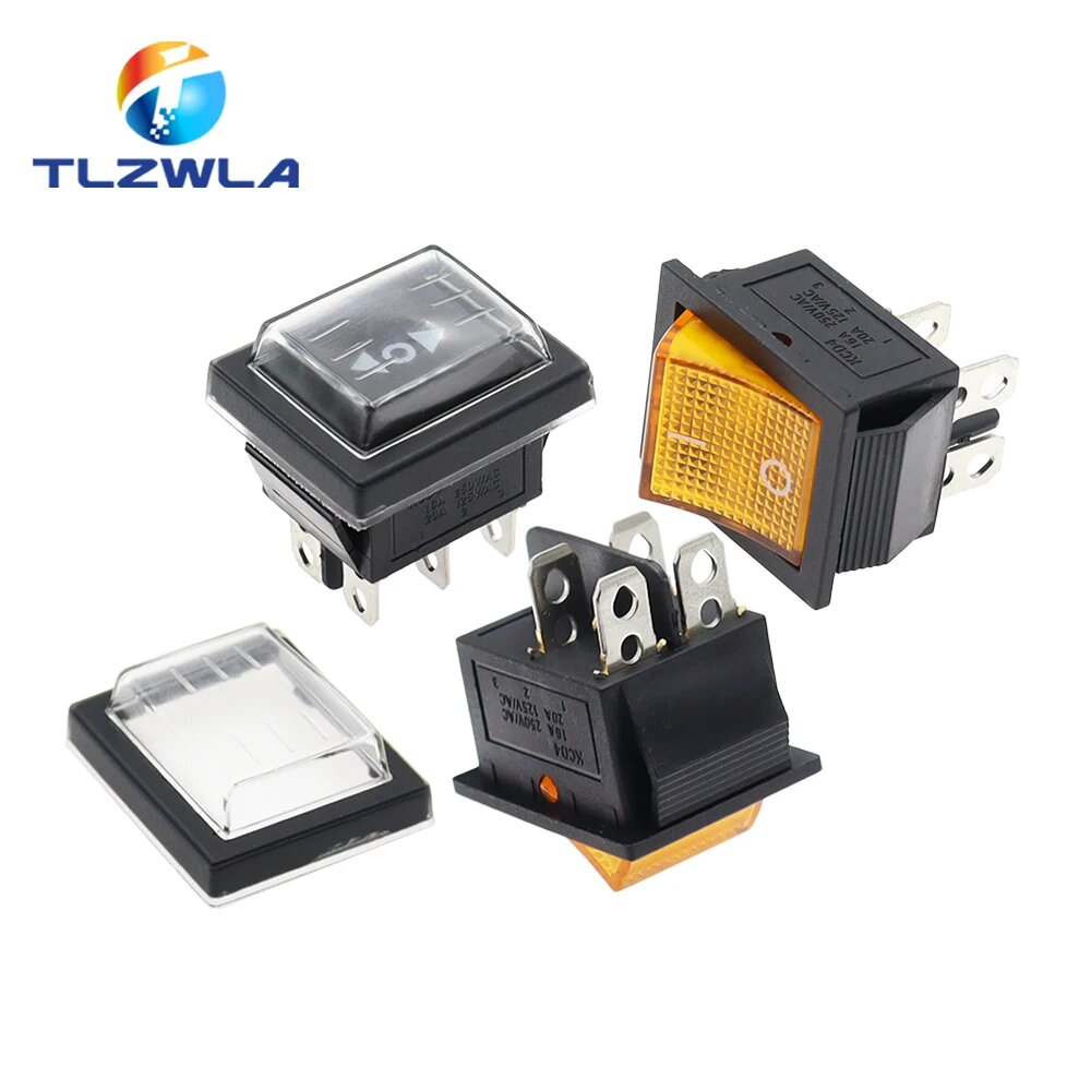 Rocker Switch KCD4 16A 250V 6Pin On-Off-On R — фото 1
