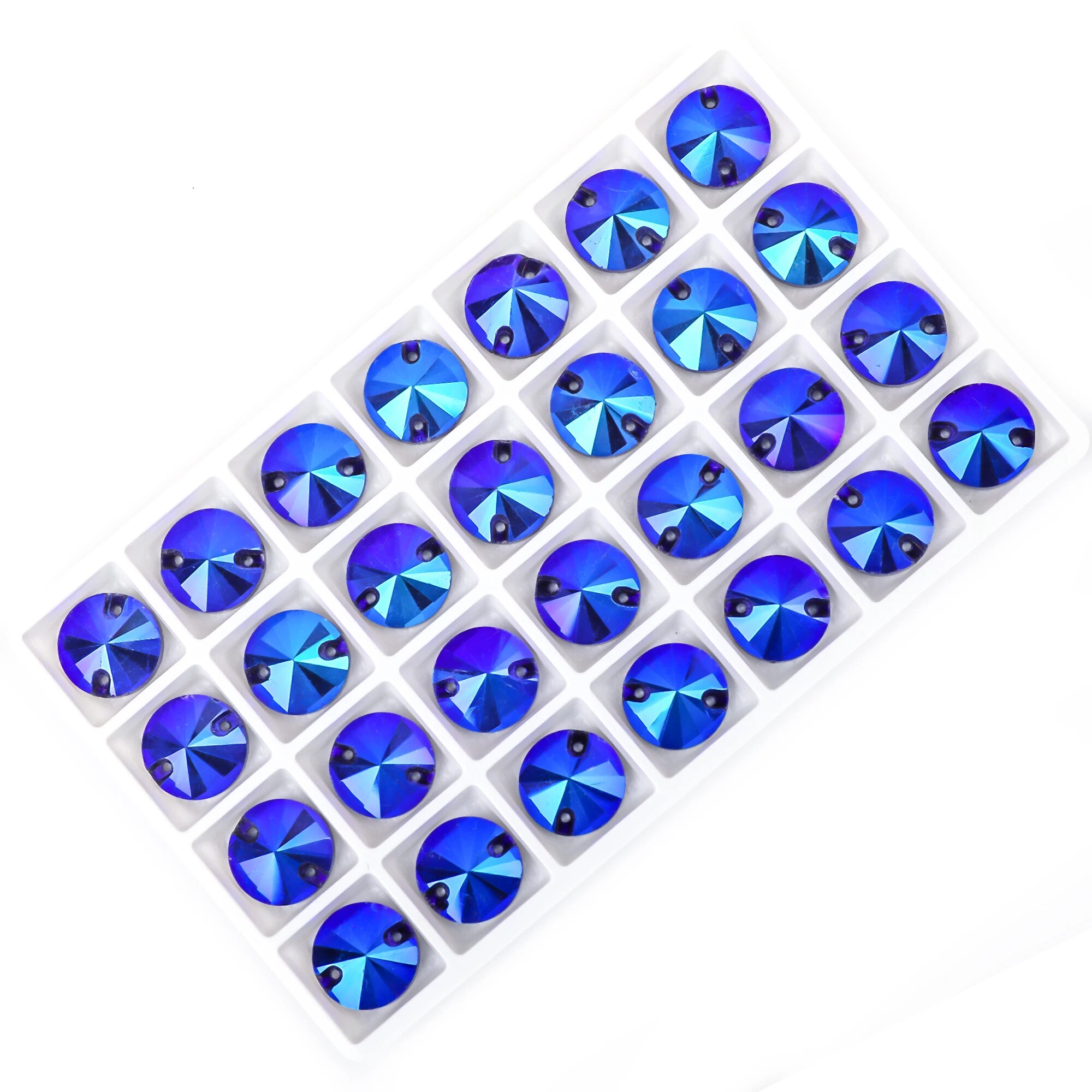Кристаллы синий Sapphire Blue AB 10mm 60шт