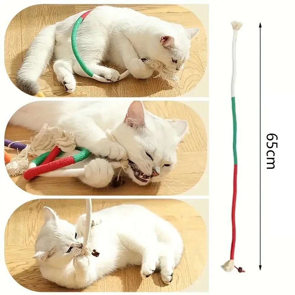 Игрушка для кошки MyPads "Кошка кусает веревку" для комнатных котят