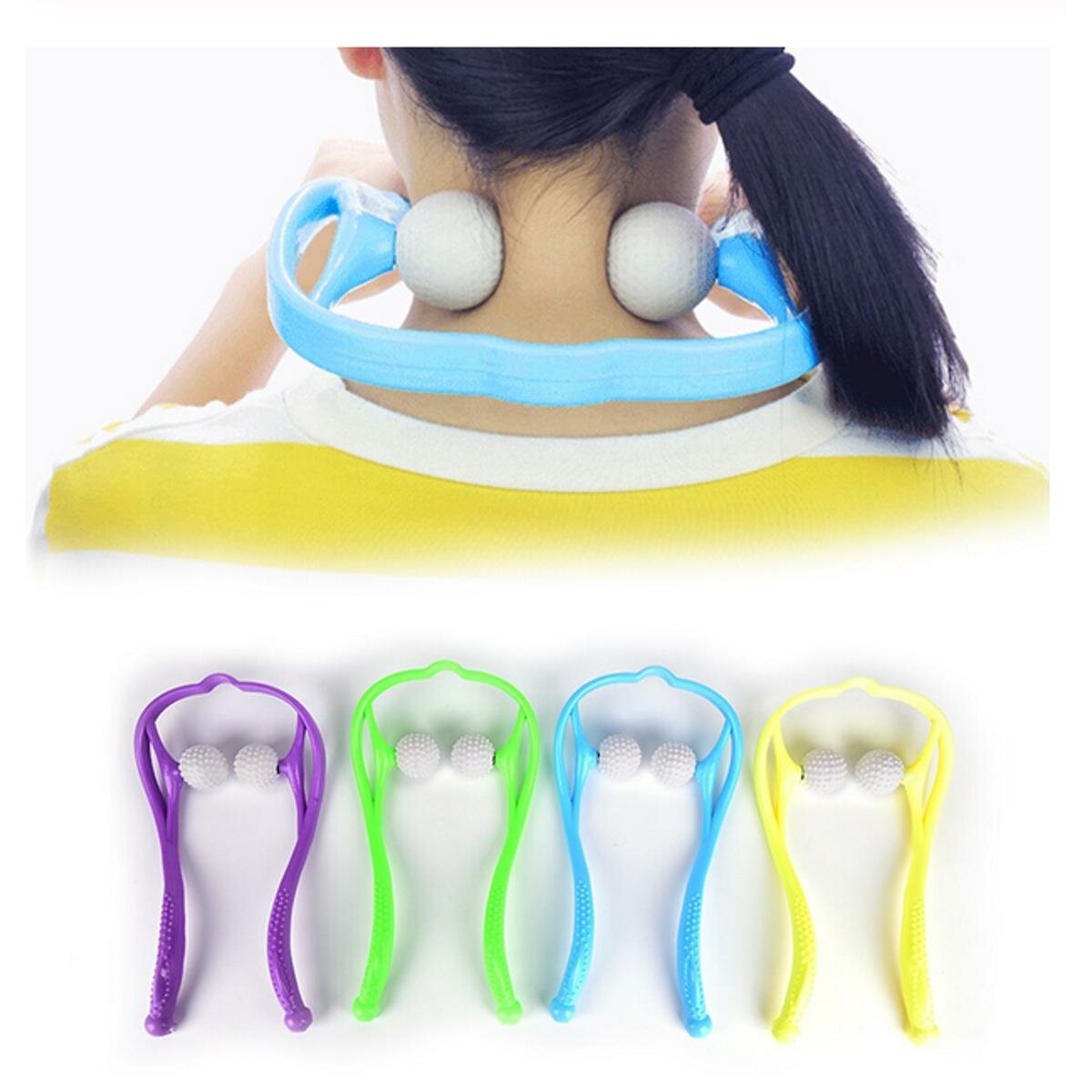 Удобный массажер для шеи, плеч, спины, массажер с роликовым шариком, инструмент для самостоятельного массажа