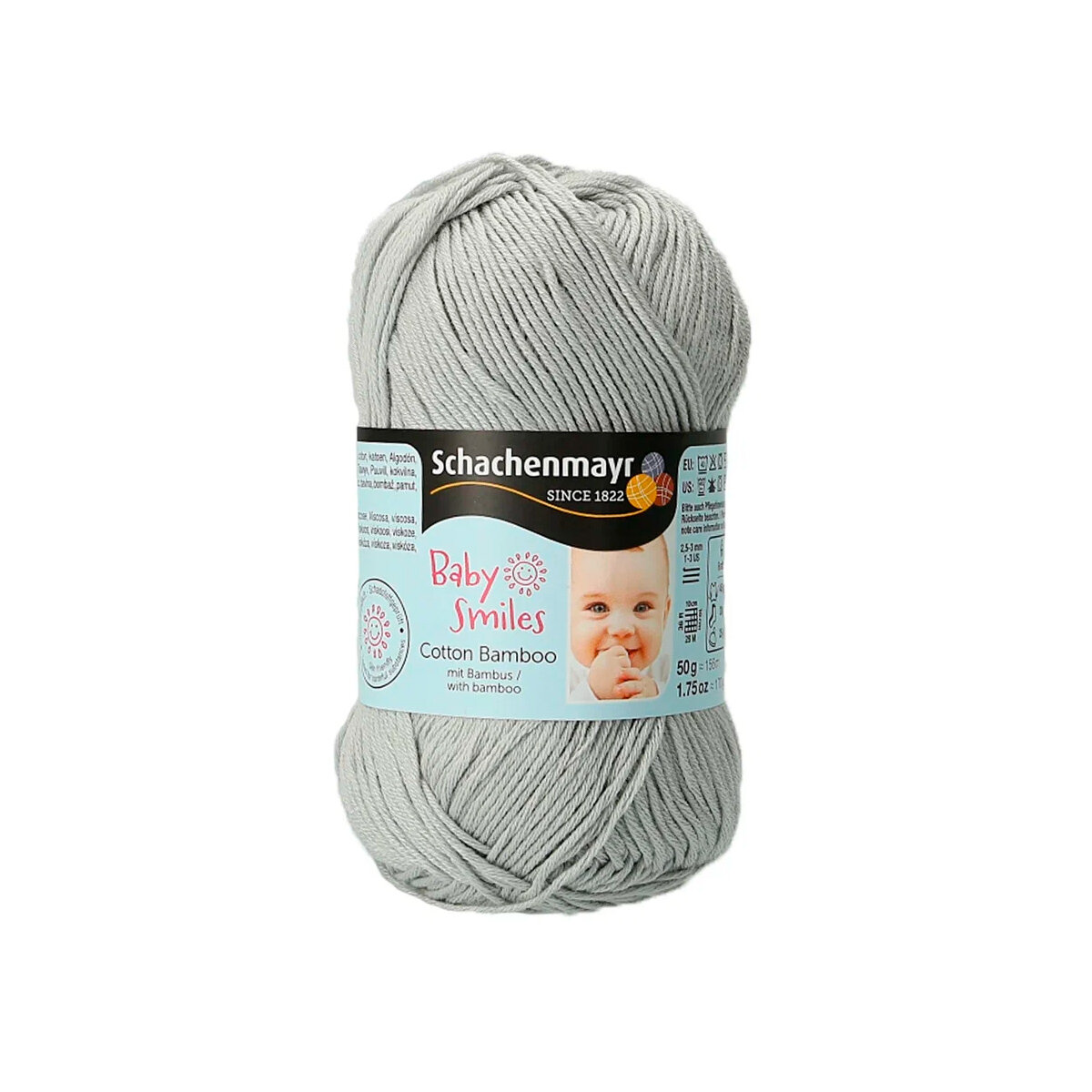Cotton Bamboo /Коттон Бамбу/ пряжа Schachenmayr Baby Smiles, MEZ, 9807370 (01090, grau, серый)