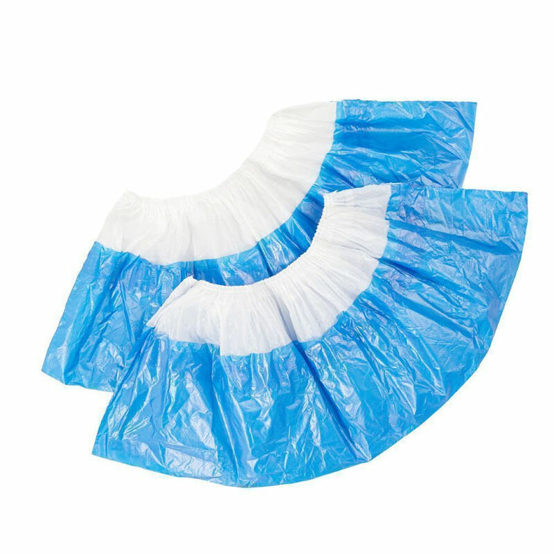 Бахилы медицинские одноразовые EleGreen супер Экстра с двойной подошвой (1000 пар, Бело-синие, Коробка)