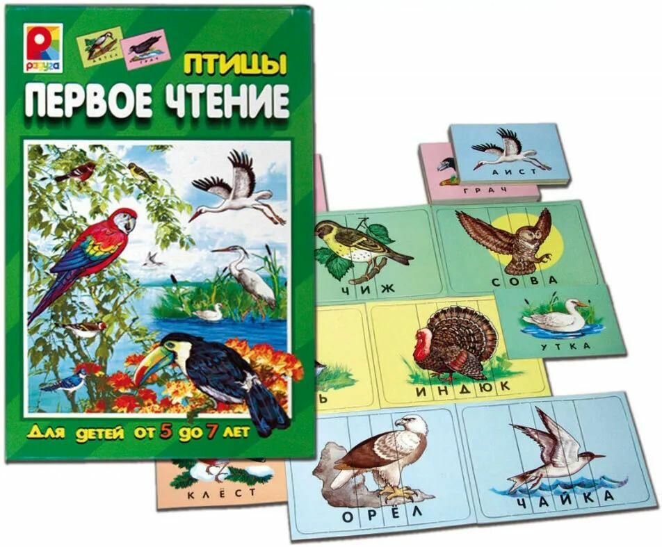 Развивающая игра Радуга игр "Почитайка. Птицы", в коробке, материал картон