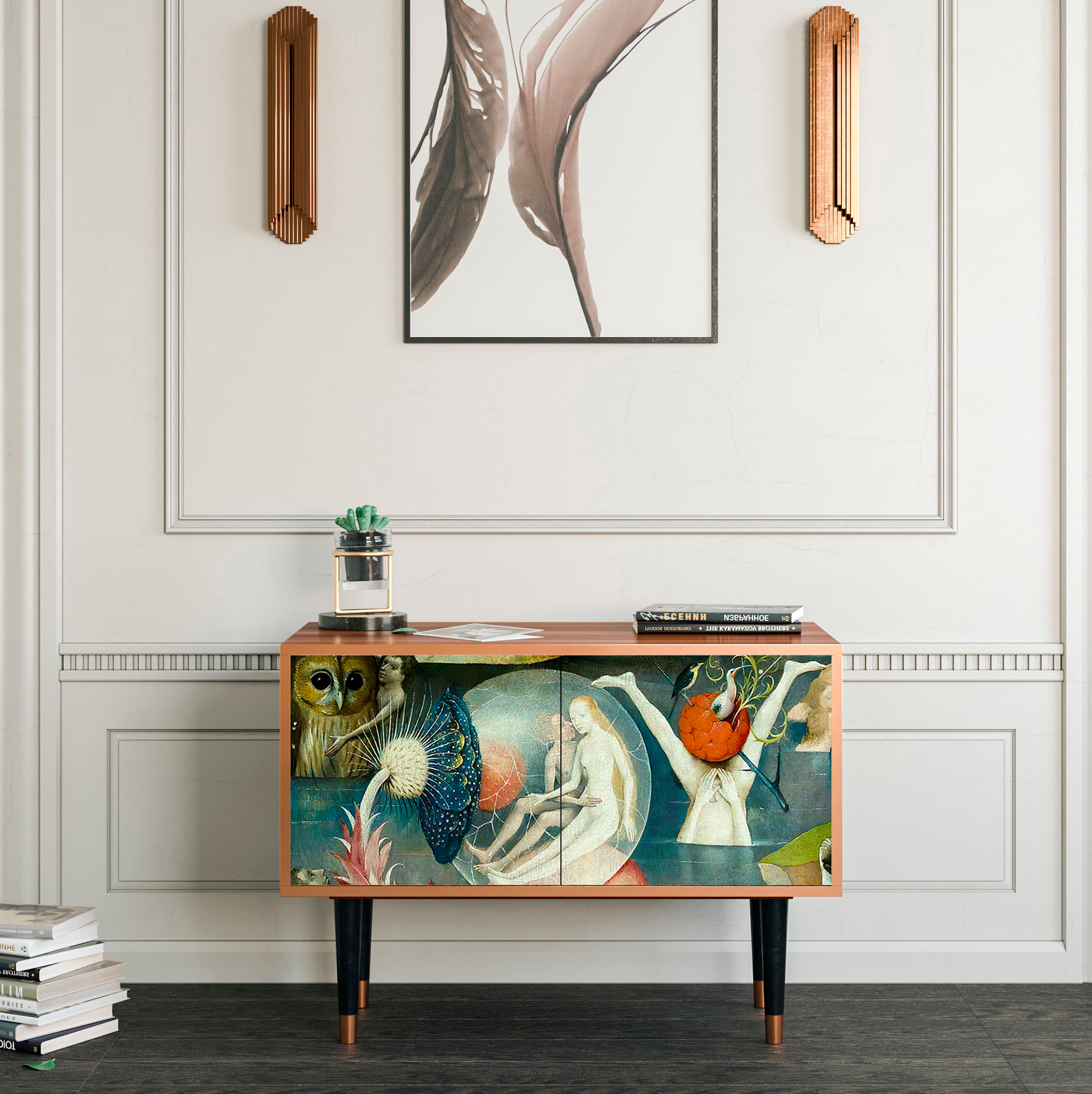 Комод - STORYZ - S1 The Garden Of by Hieronymus Bosch, Размер - 94 x 69 x 48 см, Цвет корпуса - , Орех