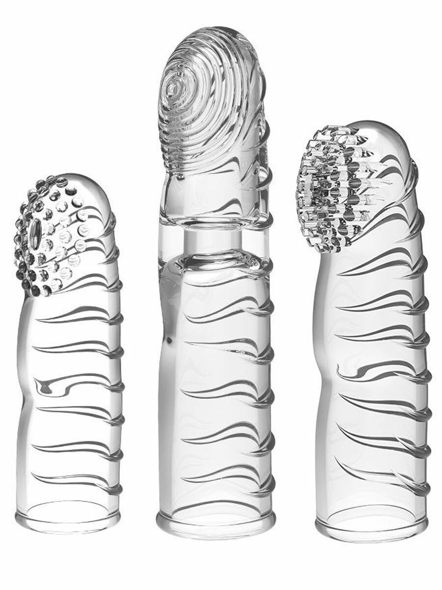 Эластичные насадки на пальцы рук для клиторальной стимуляции "FINGER VIBRATOR", 3шт.