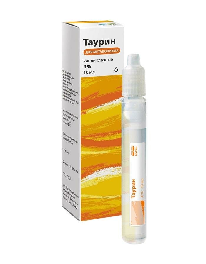 Таурин Реневал, капли глазные 4%, 10 мл