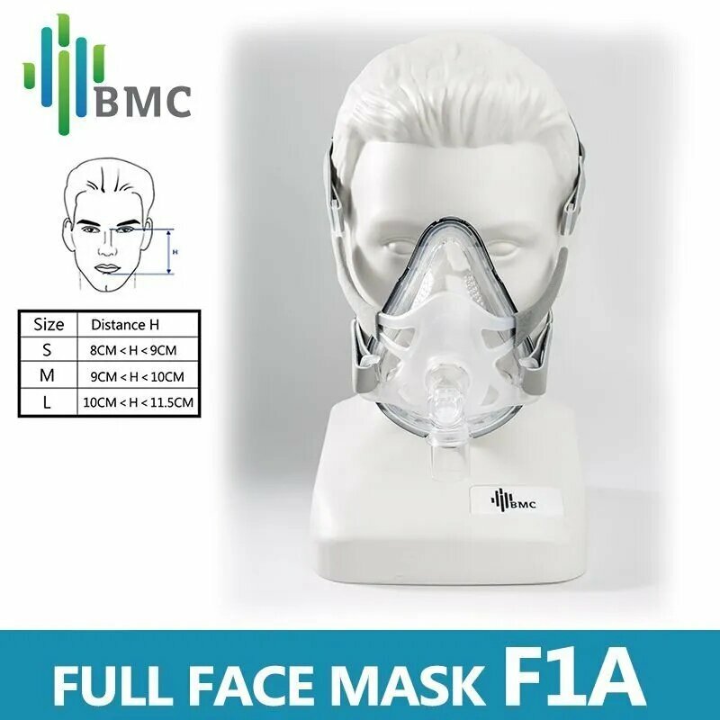 Полнолицевая маска для сипап, с креплением к голове BMC CPAP СИПАП F1A-M