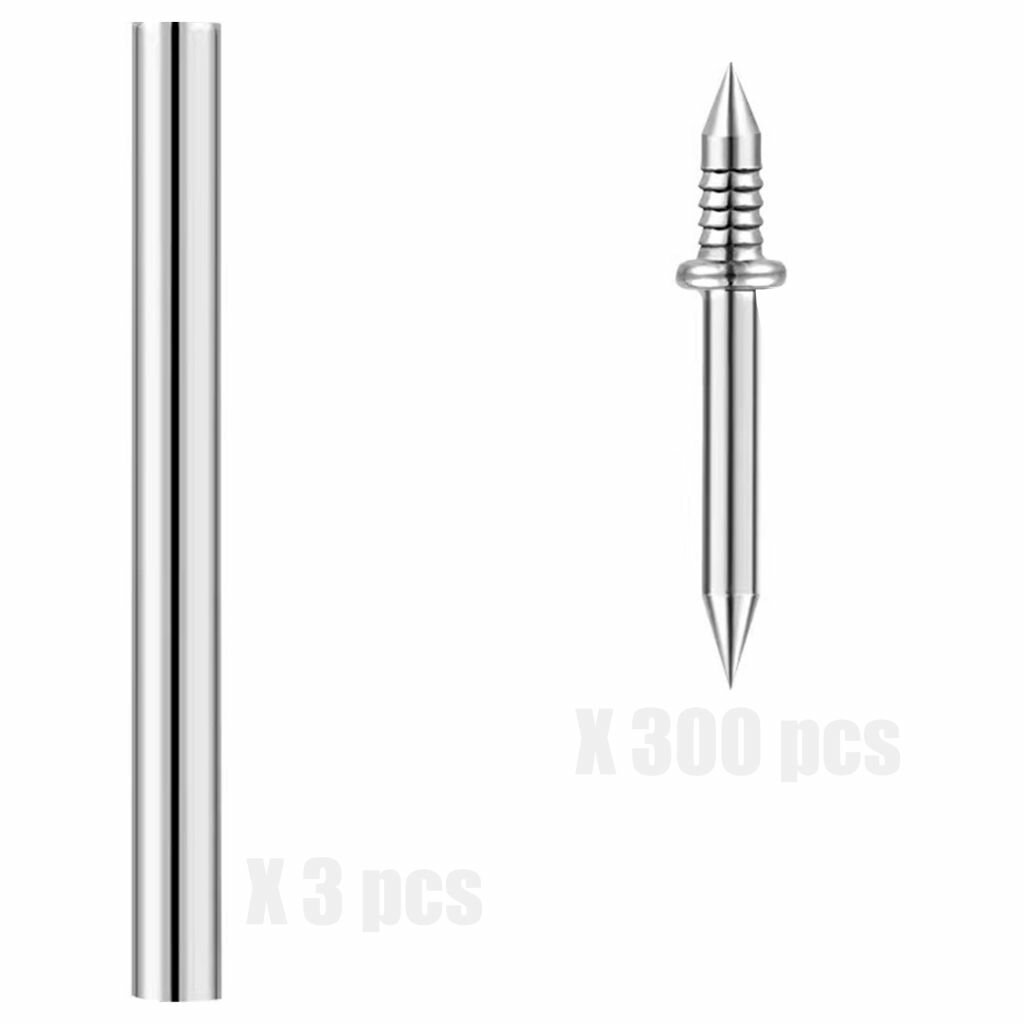300 двуглавых гвоздей, плинтус, бесшовные гвозди, невидимые, непористые, с фиксированными шипами на обоих концах и 3 втулками
