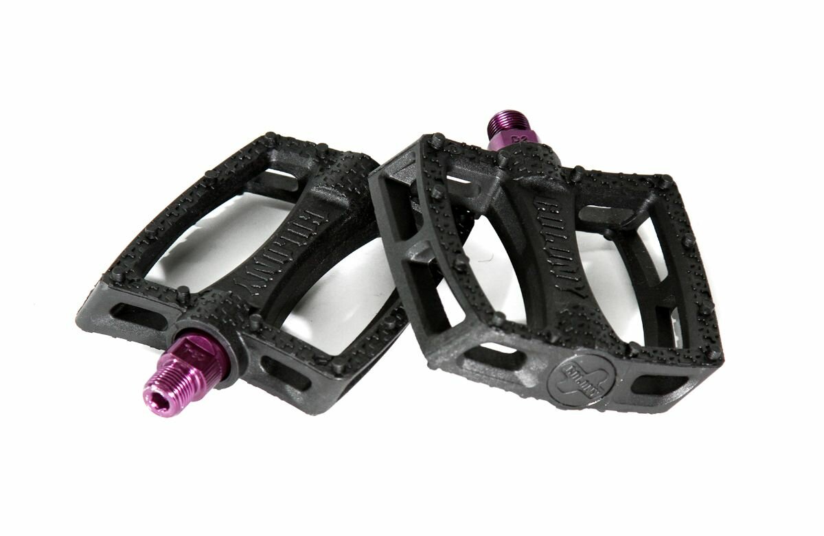Педали велосипедные COLONY Fantastic Plastic Pedals 9/16" - Nylon/Fibre Mix, цвет черно-фиолетовый, арт. I19-910P