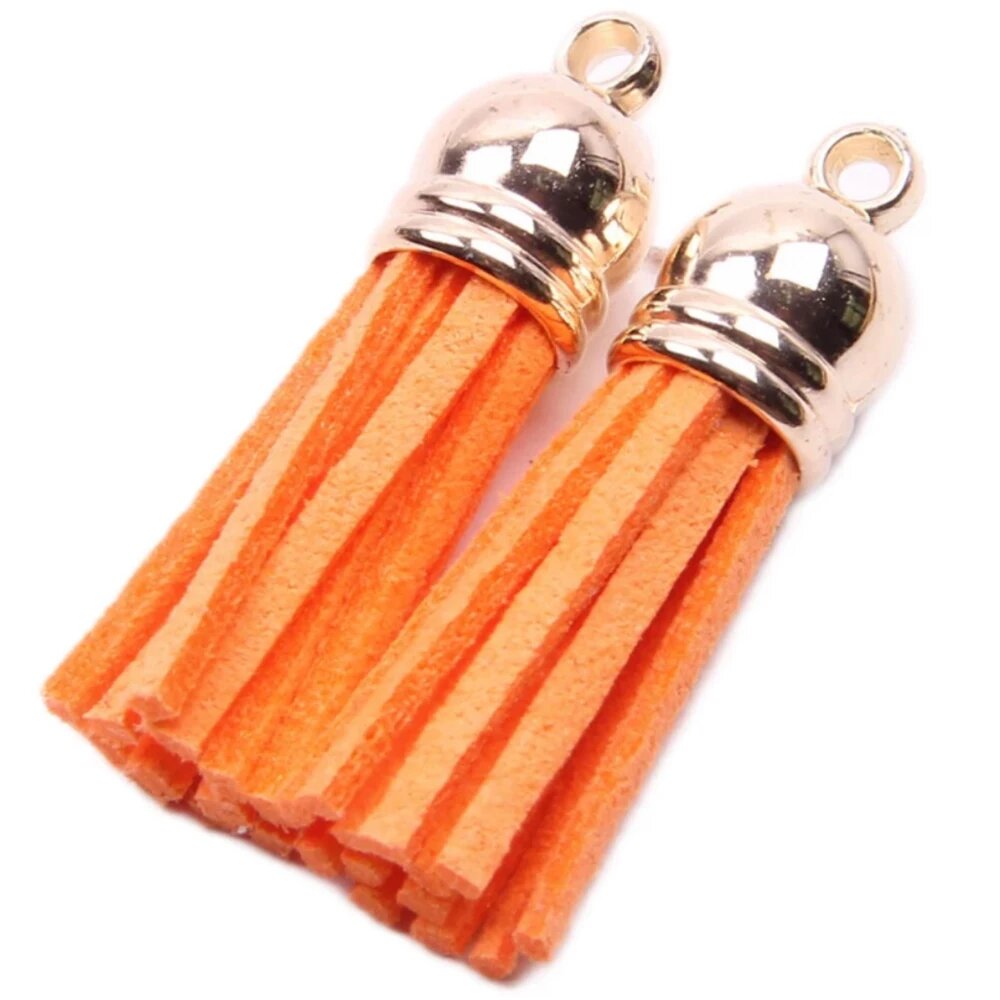 Искусственная кожаная кисточка бахрома 38 мм LMCK REGE Оранжевый, orange