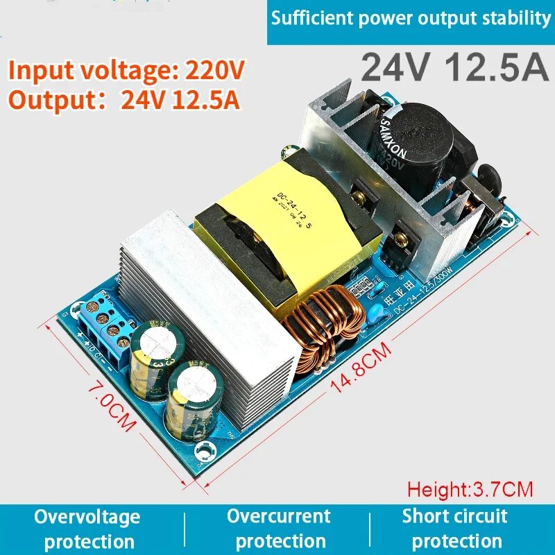 Импульсный модуль питания AC 110V/220V to DC 5V 12V 19V 24V, 24V12.5A, 85-265V