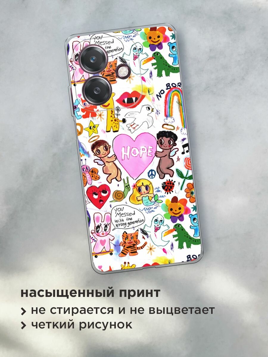 Чехол на Oppo A3/A3x / Оппо А3/A3x с принтом "Милые рисунки" — фото 1