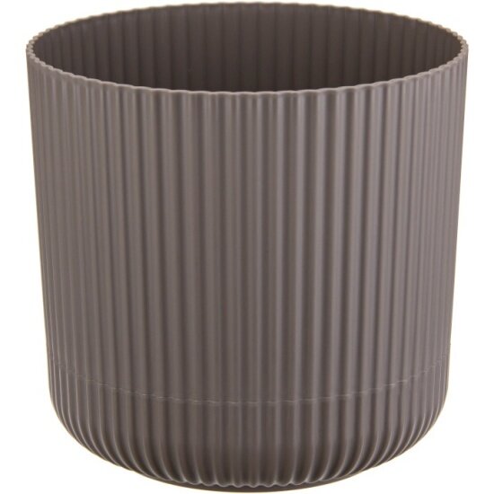 Кашпо Idea вельвет D180мм 3,6л с пристегнутым поддоном М 3182 французcкий серый