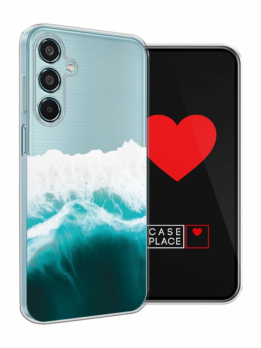 Чехол на Samsung Galaxy M35 / Самсунг Галакси M35 с принтом "Большая волна", прозрачный — фото 1