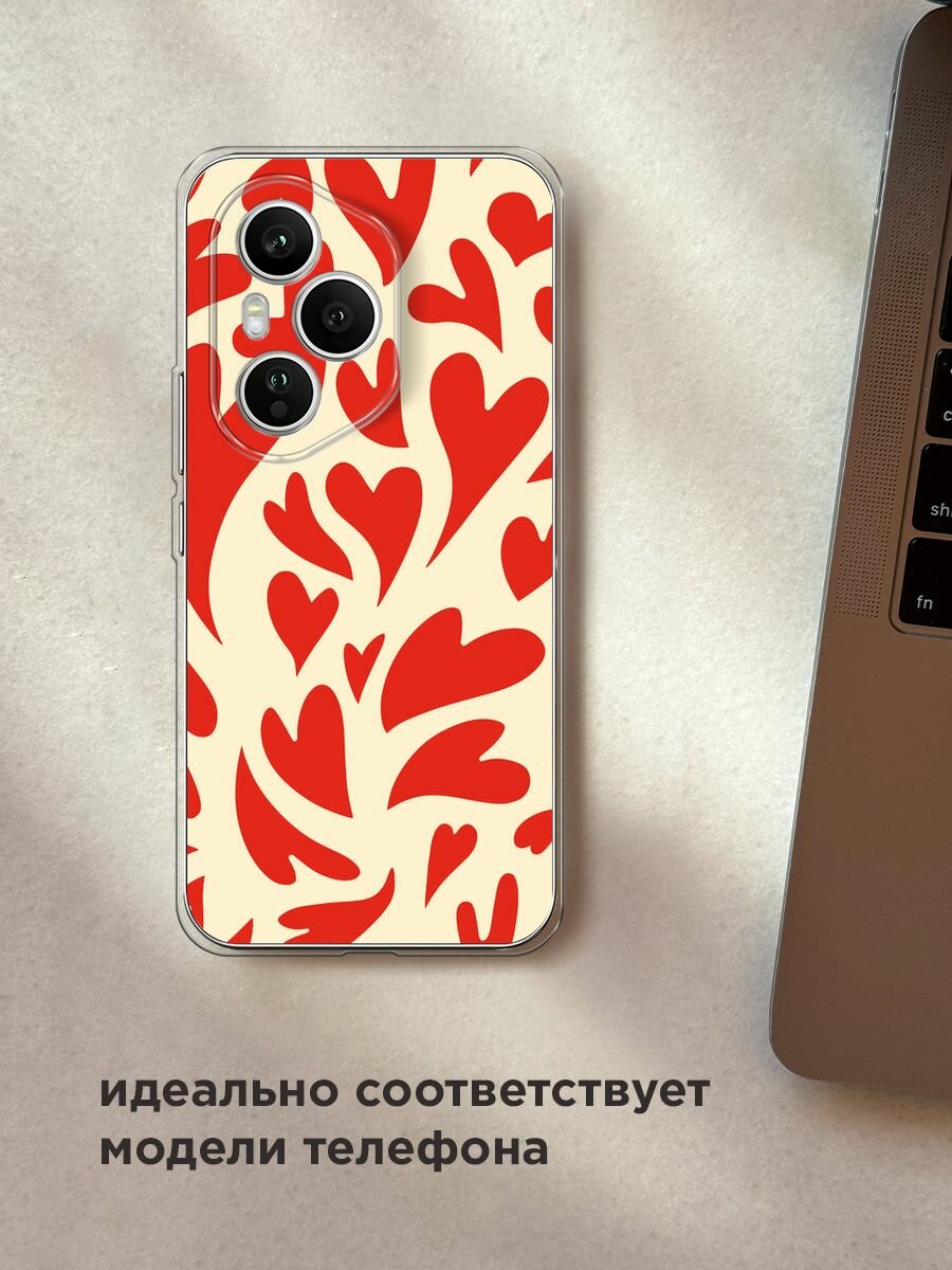 Чехол на Honor 400 Pro / Хонор 400 Про с принтом "Crazy hearts 1 - 14 февраля" — фото 1