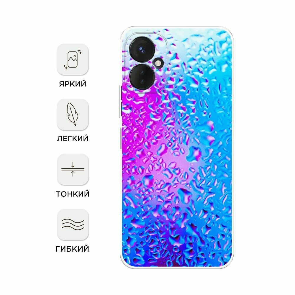Чехол на Tecno Spark 9 Pro / Техно Спарк 9 Про с принтом "Капли на стекле" — фото 1
