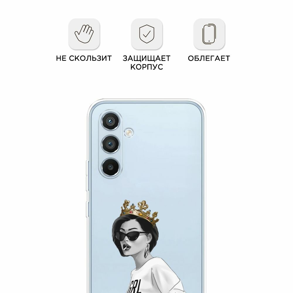 Чехол на Samsung Galaxy A54 / Самсунг A54 с принтом Be your Queen, прозрачный — фото 1