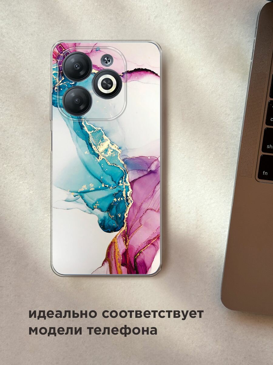 Чехол на Infinix Smart 8/8 HD/HOT 40i / Инфиникс Смарт 8/8 HD/HOT 40i с принтом "Розовые разводы рисунок" — фото 1