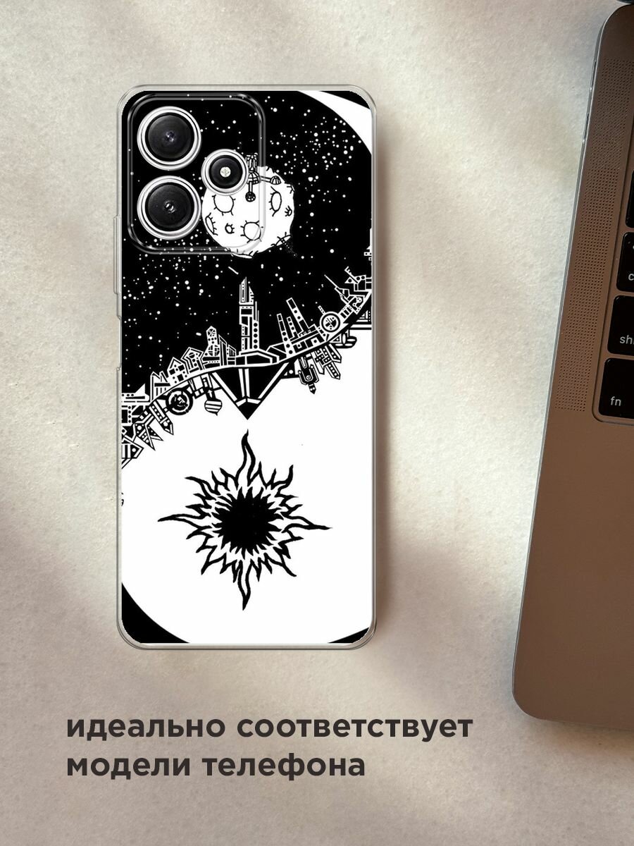 Чехол на Xiaomi Redmi 12 / Сяоми Редми 12 с принтом "Инь янь геометрия" — фото 1