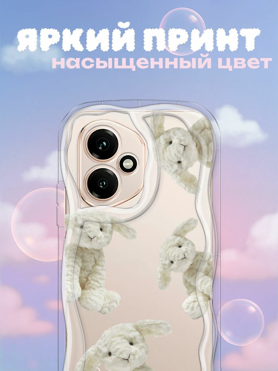 Чехол на Honor 400 / Хонор 400 с принтом "Плюшевые овечки", прозрачный — фото 1