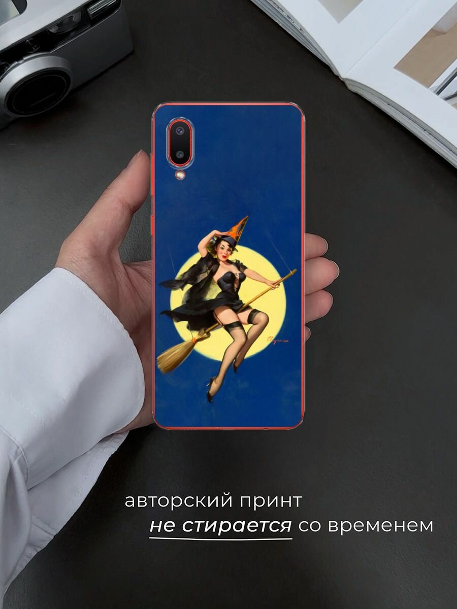 Чехол на Samsung Galaxy A02 / Самсунг Галакси А02 с принтом "Pin-Up Witch" — фото 1