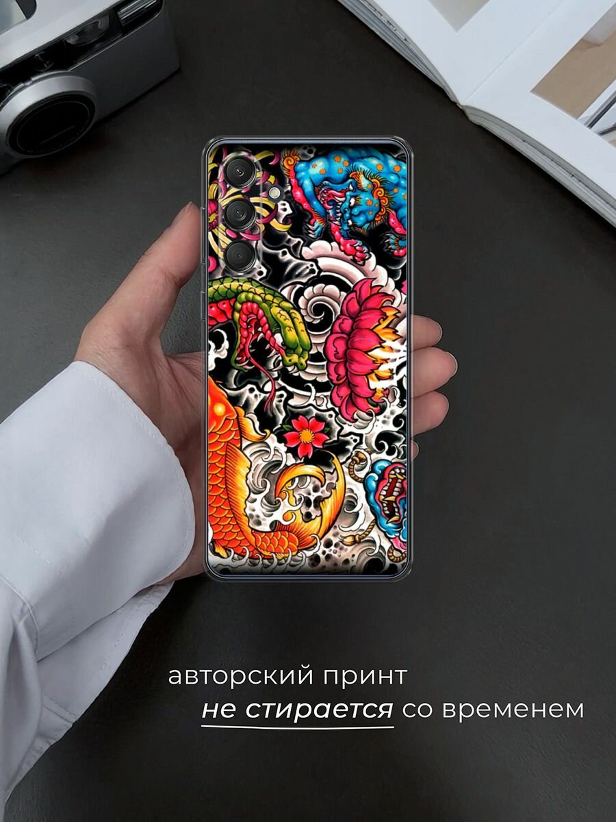 Чехол на Samsung Galaxy M55 / Самсунг M55 с принтом "Японское искусство" — фото 1