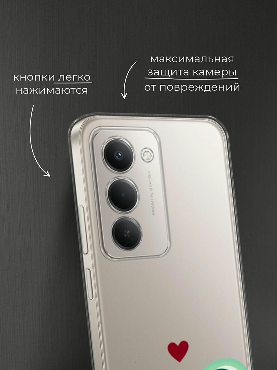 Чехол на Xiaomi Redmi 15 / Сяоми Редми 15 с принтом "Влюблённая лягушка - 14 февраля", прозрачный — фото 1