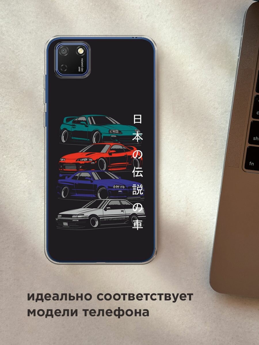 Чехол на Honor 9S/Huawei Y5p / Хонор 9S/Хуавей Y5p с принтом "JDM Legend cars" — фото 1