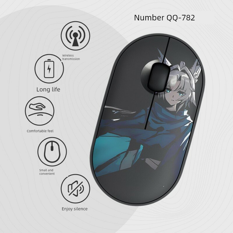 QQ-782 Беспроводная сенсорная мышь с аккумулятором, тихая, ультратонкая для ноутбука и Mac