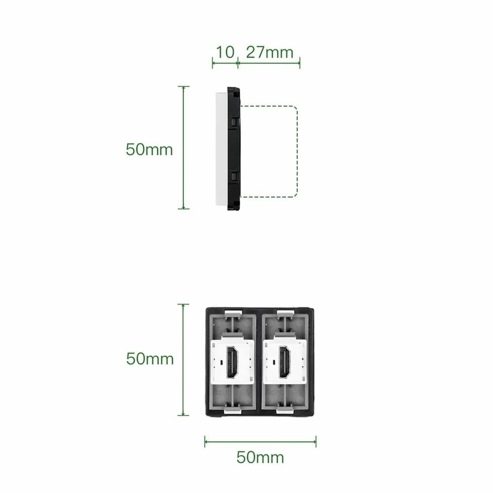Розетка HDMI KLUST Basic, золотая — фото 1