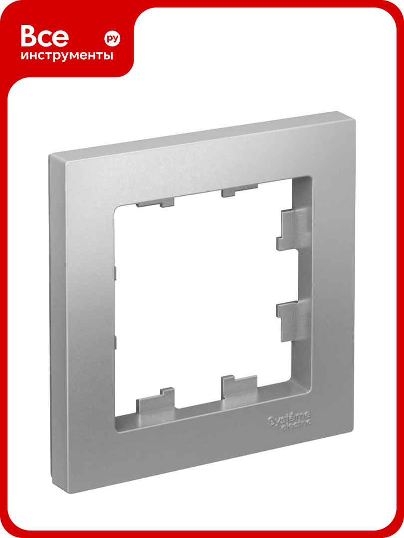 Рамка Systeme Electric 1-м ATLAS DESIGN алюминий ATN000301, пластик