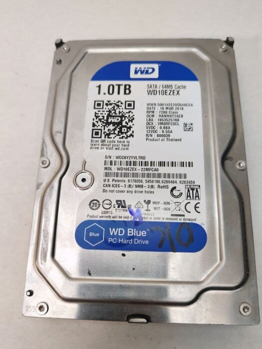 Жесткий диск 3.5" 1000Gb (1Tb) SATA WD Blue WD10EZEX