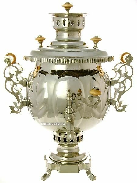 Угольный самовар на дровах 4,5 литра никелированный шар завод Штамп