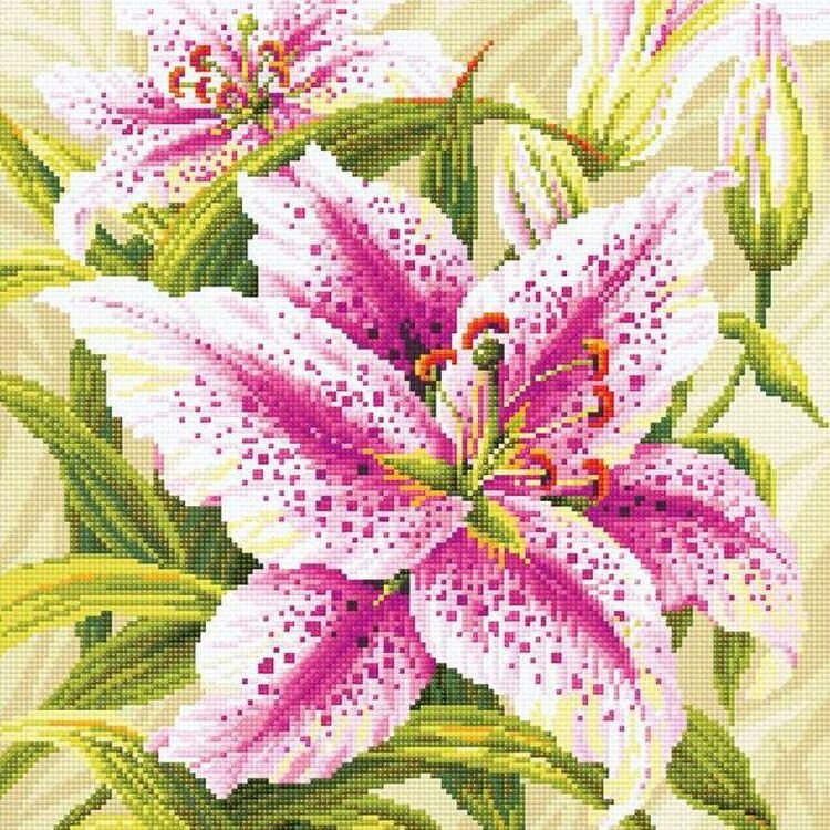Алмазная мозаика Риолис "Лилии" 40x40 см, Цветы