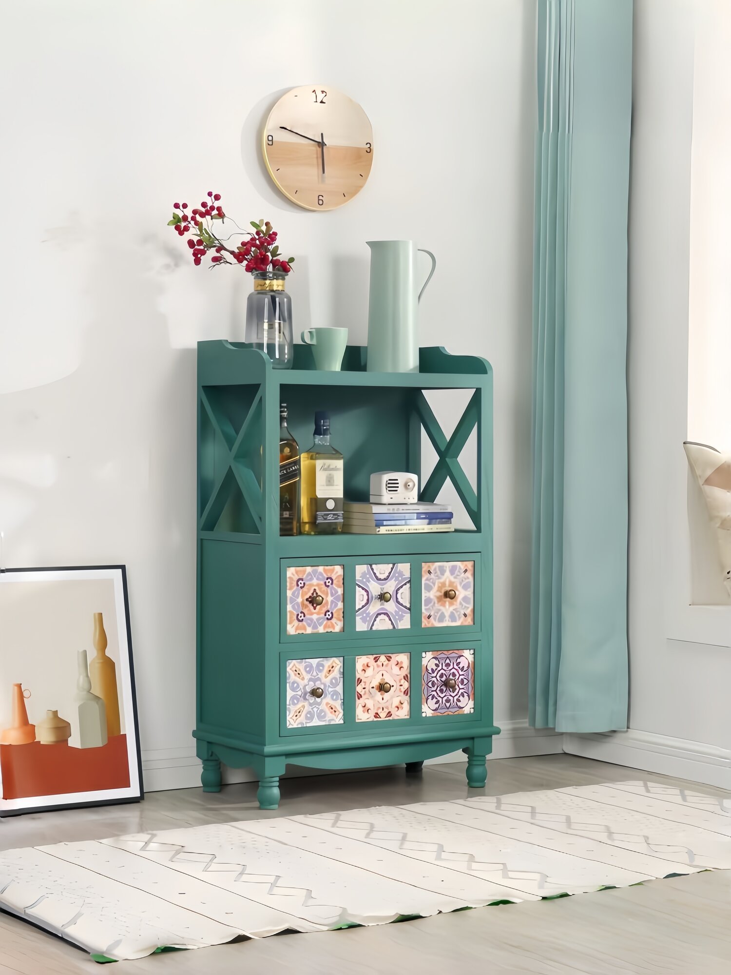 Комод в стиле ретро, используемый в коттеджах, для семьи, для сада, красивый