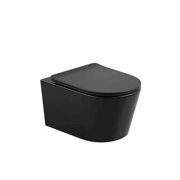 Унитаз подвесной Sapbox Lumara 1124C1-MB Rimless, матовый черный, 36х53х38,5 см.