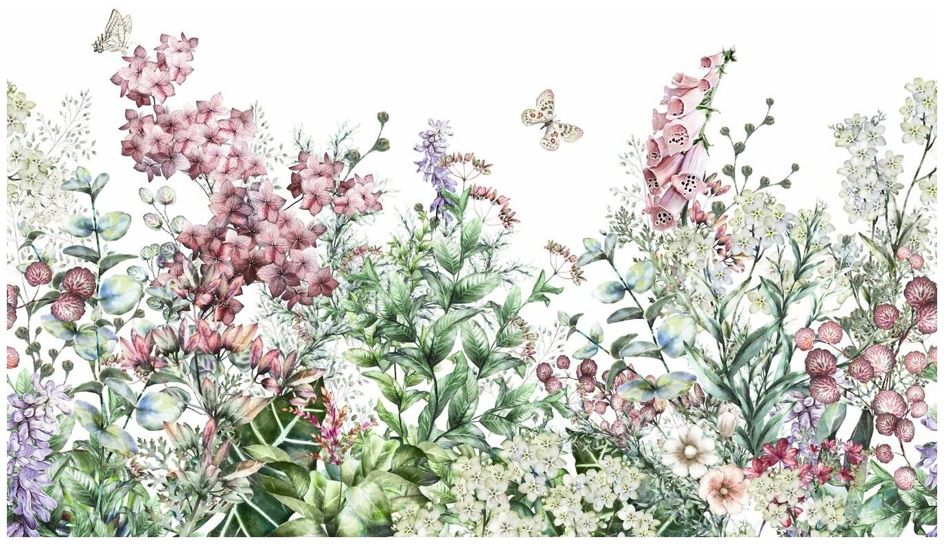 Фотообои Уютная стена "Пышные дикие травы" 410х270 см Бесшовные Премиум (единым полотном)