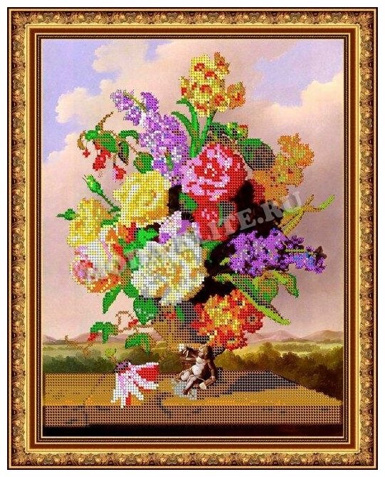 Набор25*30,9см для вышивания бисером «Поэзия цветов» Чехия