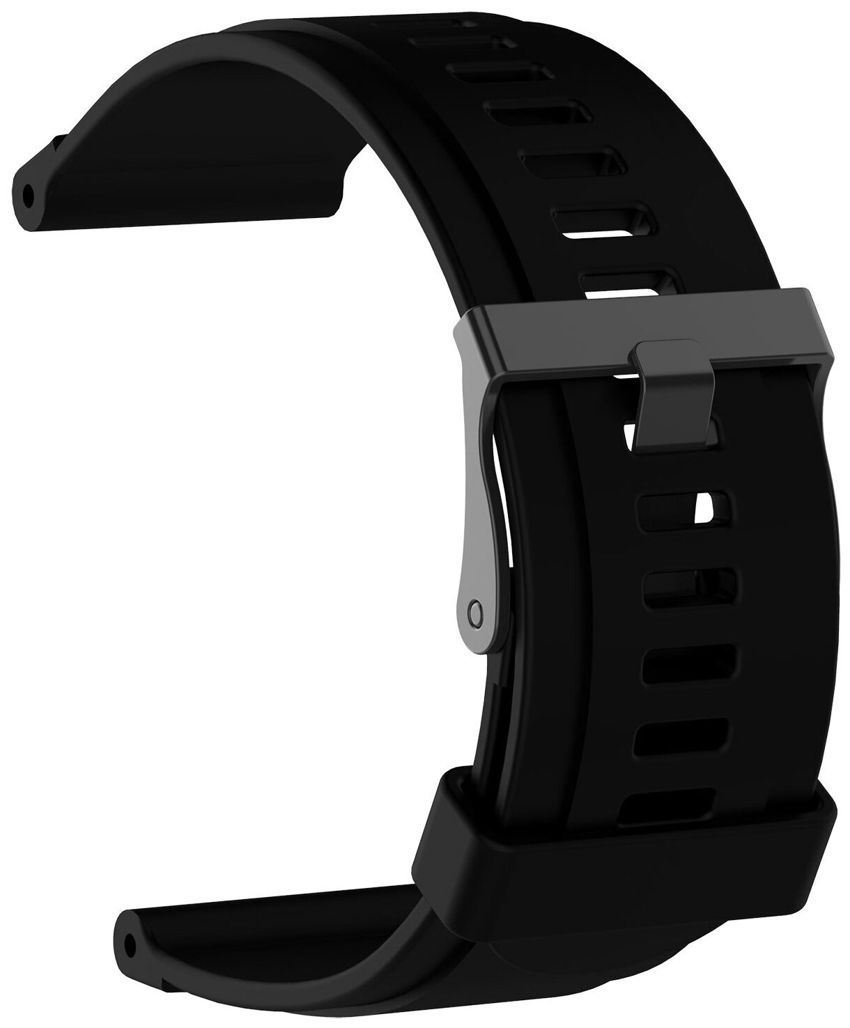 Сменный ремешок браслет MyPads Polimerico из качественного силикона для умных смарт-часов Suunto Traverse черный