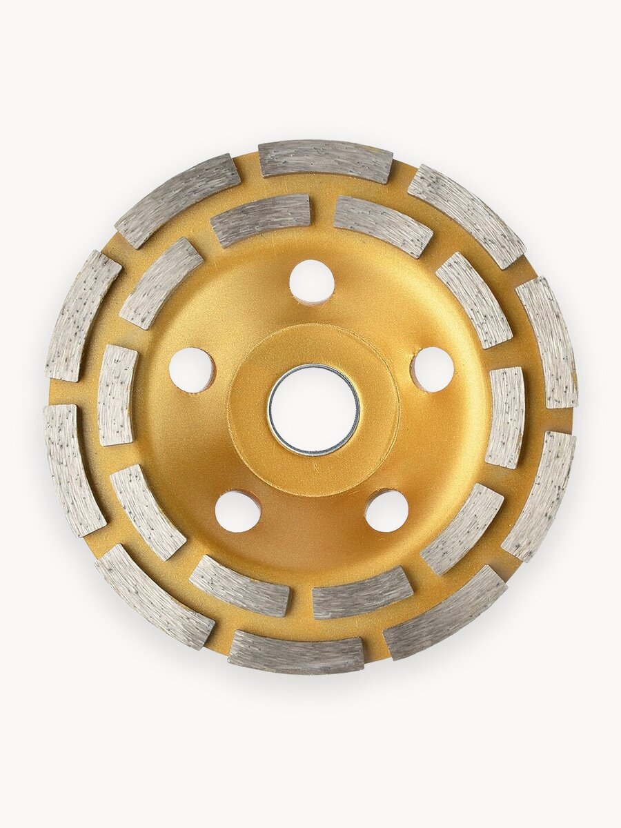 Чашка алмазная 125мм сегмент двухрядная, Алмазная шлифовальная чашка 125мм двухрядная сегментная