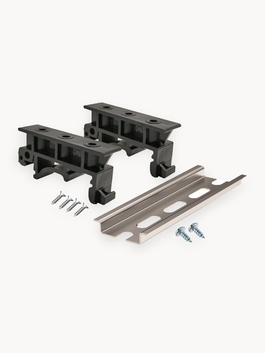 Комплект крепления CPRO-KREP-DRG01-Din-12: кронштейн DRG-01 (USA 10) + Din-рейка перф. 12см, 1 комплект ( Din-рейка 1шт; 2шт кронштейн DRG01; 4шт саморез M3.5х9.5; 2шт саморез М4.2х9.5)